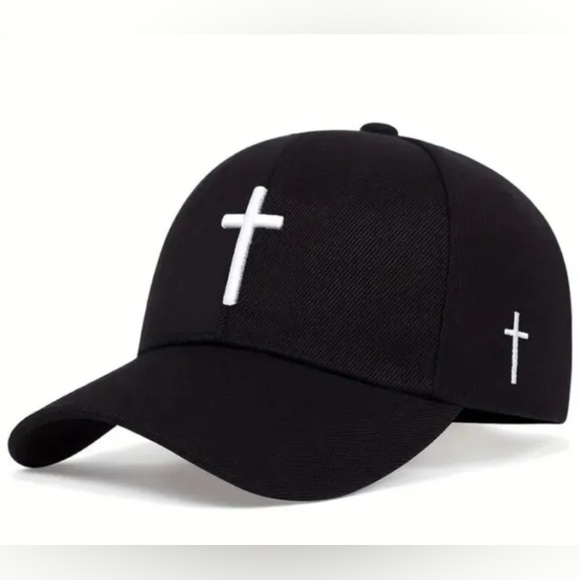 Accessories | Black Cross Hat Christian Jesus Christ Adjustable | Poshmark